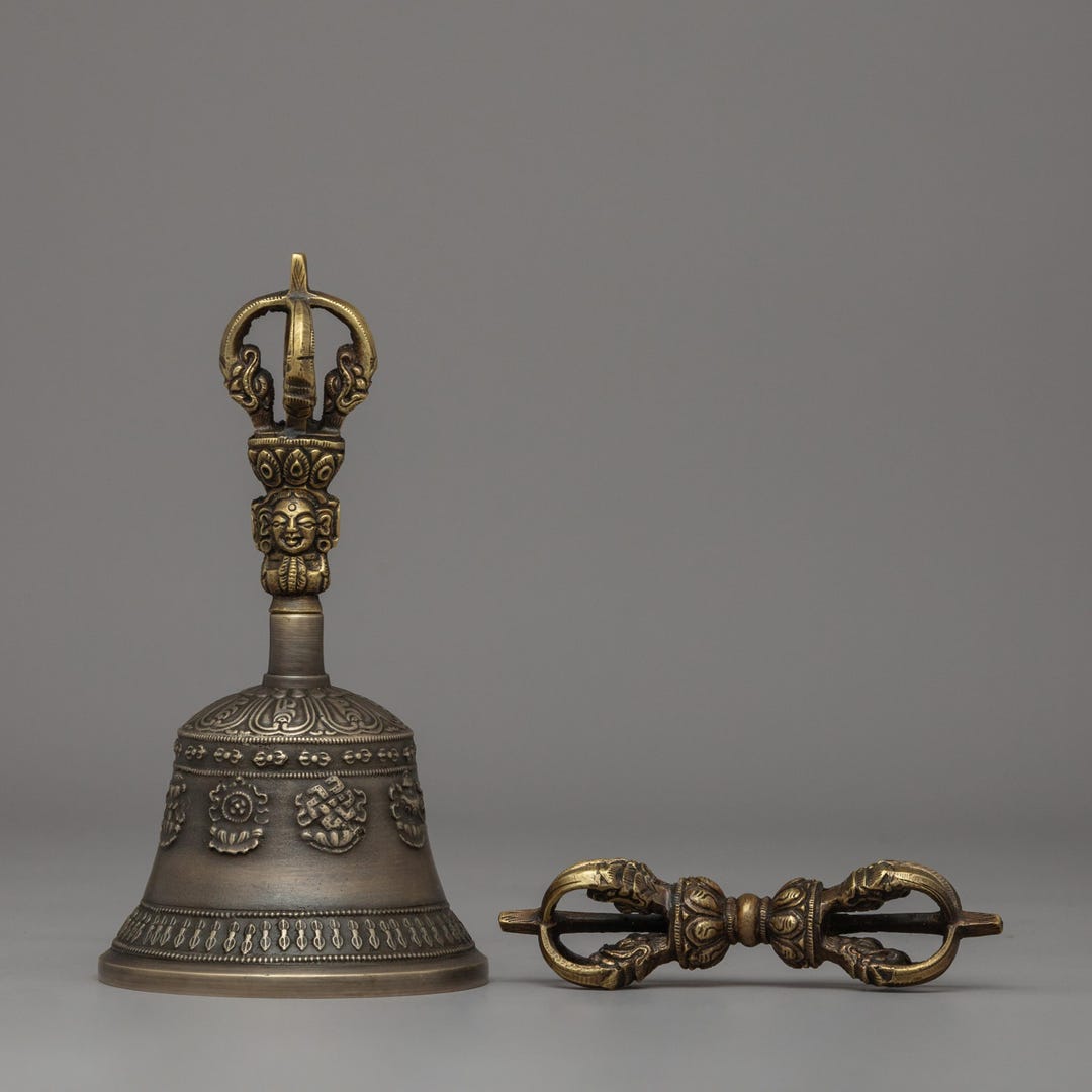 Handcrafted Bronze Vajra and Bell Set | Powerful Tibetan Ritual ...