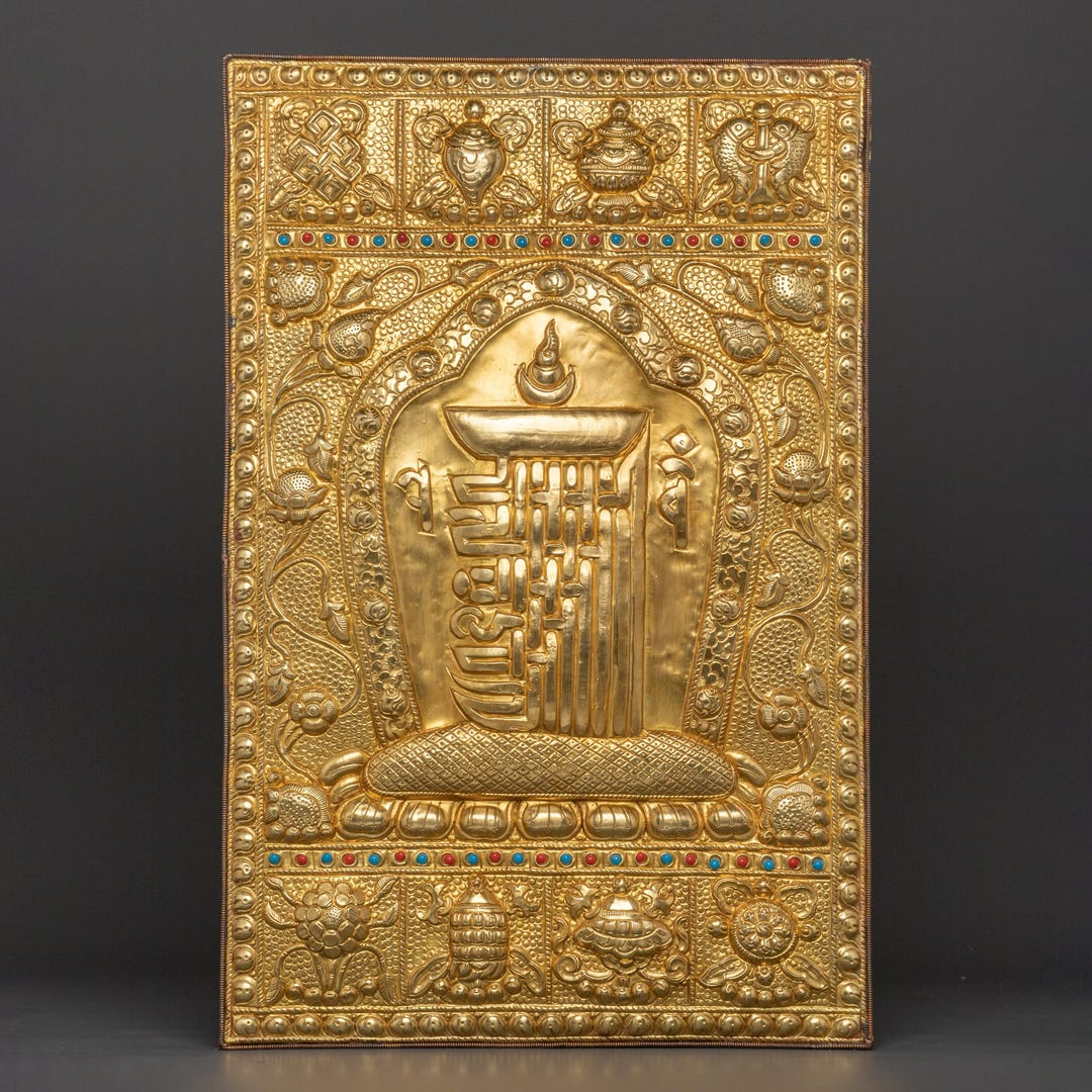 Kalachakra Symbol Metal Thangka | Handcrafted Brass Wall Hanging With ...