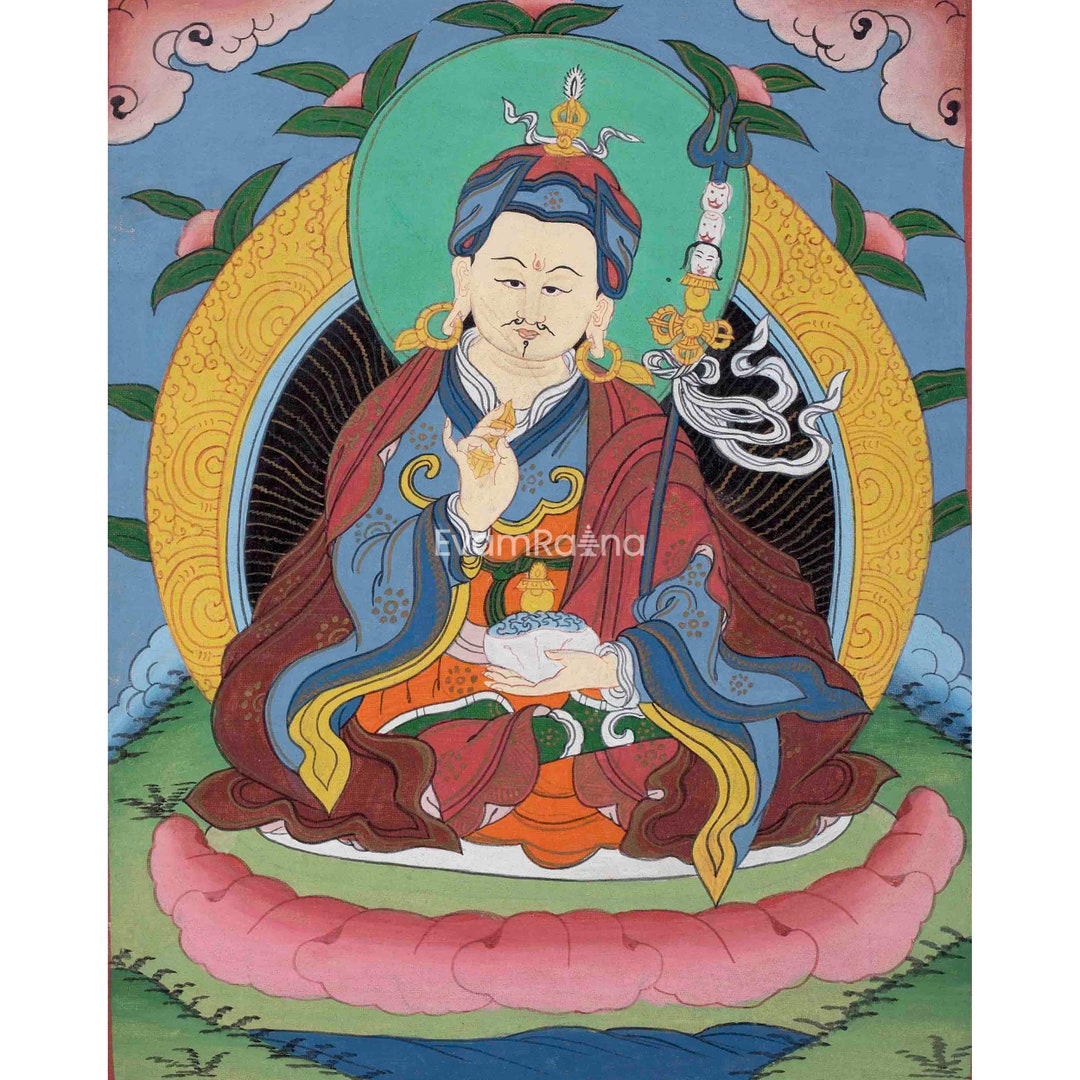 Vintage Guru Rinpoche Thangka Padmasambhava Thangka Guru Rinpoche ...