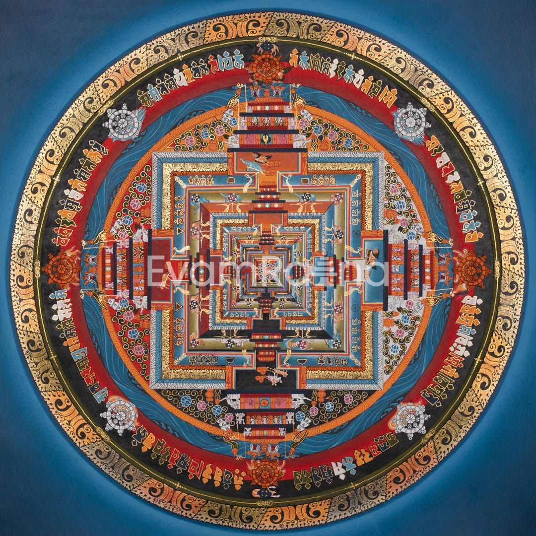 Kalachakra Mandala Thangka With 24K Gold | Tibetan Wheel of Time ...