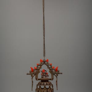 Handcrafted Newari Dalucha Oil Lamp | Traditional Oxidized Copper ...