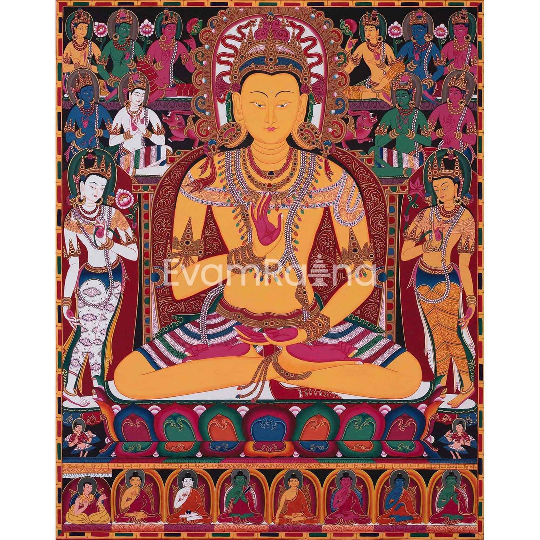 Buddha Thangka Painting | Blessing Buddha Canvas Art | Traditional ...