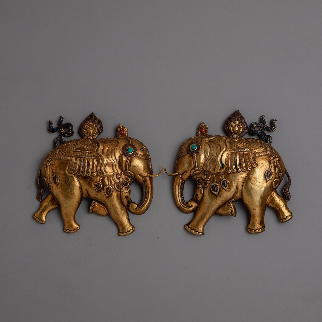 Handcrafted Elephant Sculpture Copper Elephant Gigurine Home Decor With ...