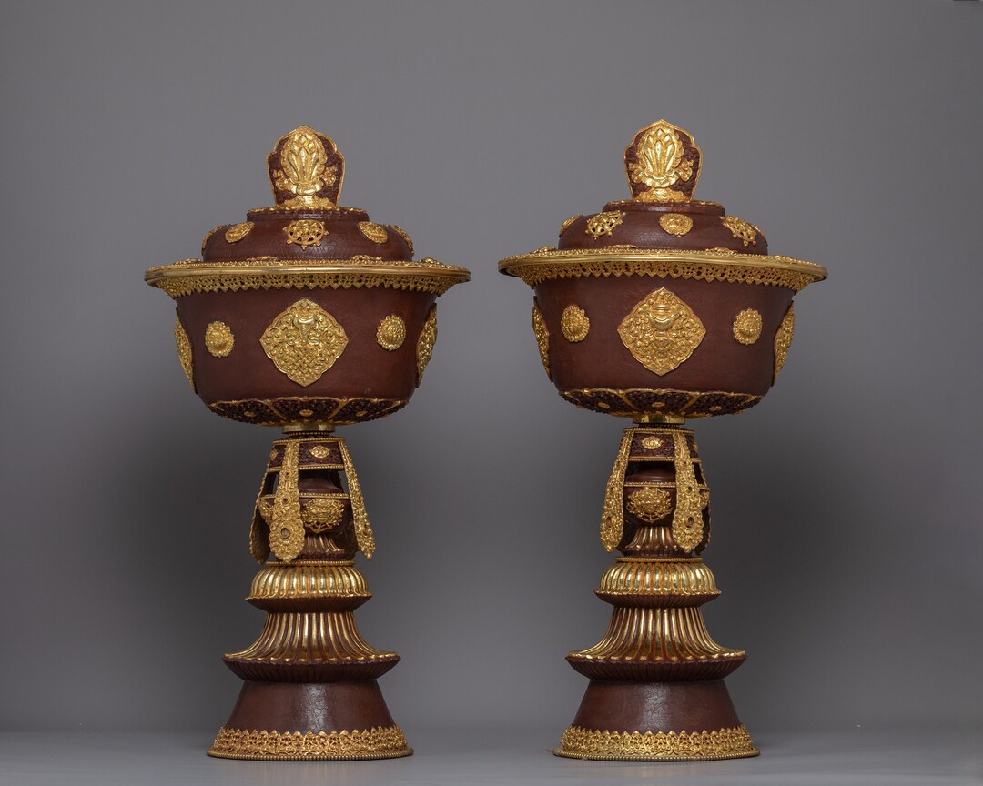 Buddhist Offering Light in Butter Lamp | Handcrafted Lamp | 24K Gold ...