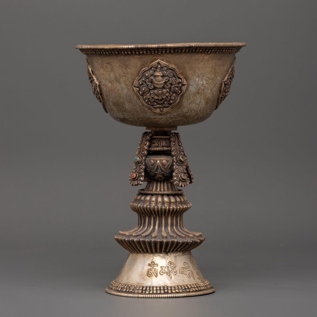 Tibetan Buddhist Butter Lamp | Handcrafted Tibetan Ritual Lamp | Pure ...