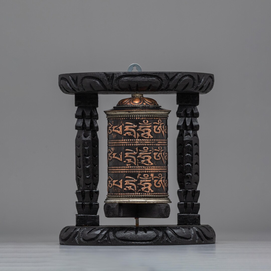 Handcrafted Tabletop Tibetan Prayer Wheel | Om Mani Padme Hum Wheel ...
