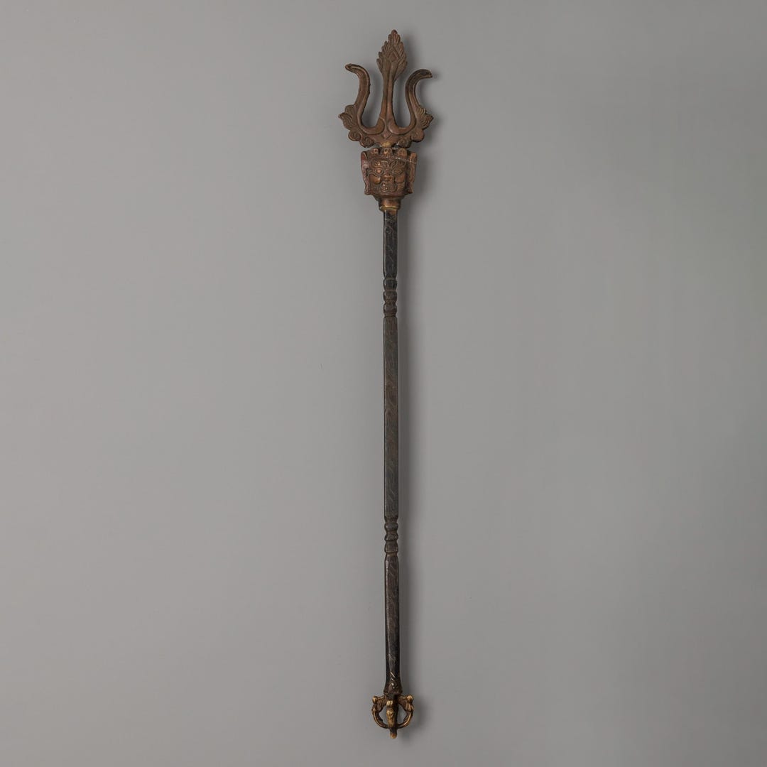 Trishul Trident Crafts | Handmade Iron and Copper 59.5cm Sacred Hindu ...
