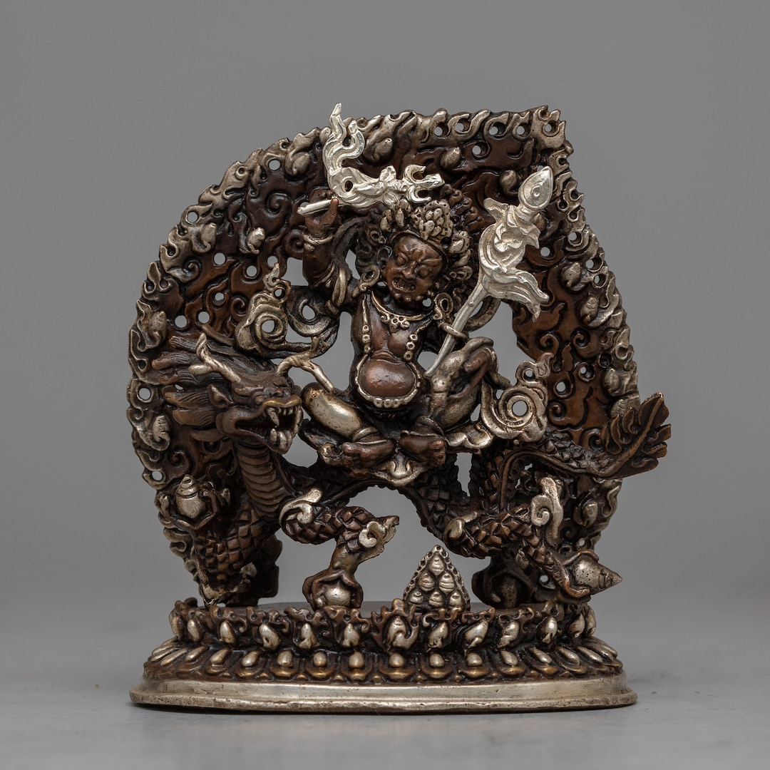 Machine Made White Dzambhala Statue Jambhala Sculpture tibetan Buddhist ...