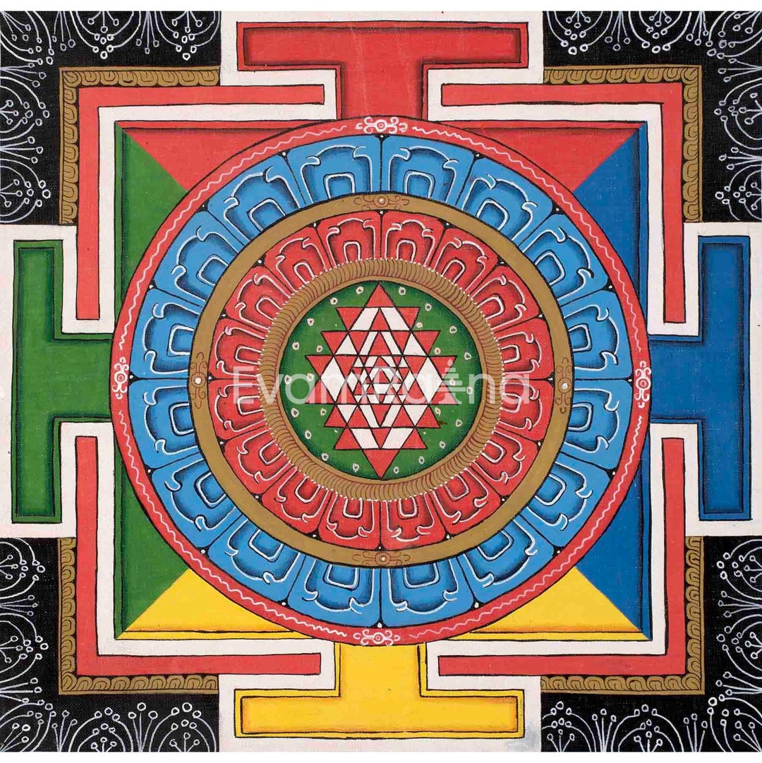 Colorful Shree Yantra Mandala | Perfect Spiritual Gift | Shri Yantra ...