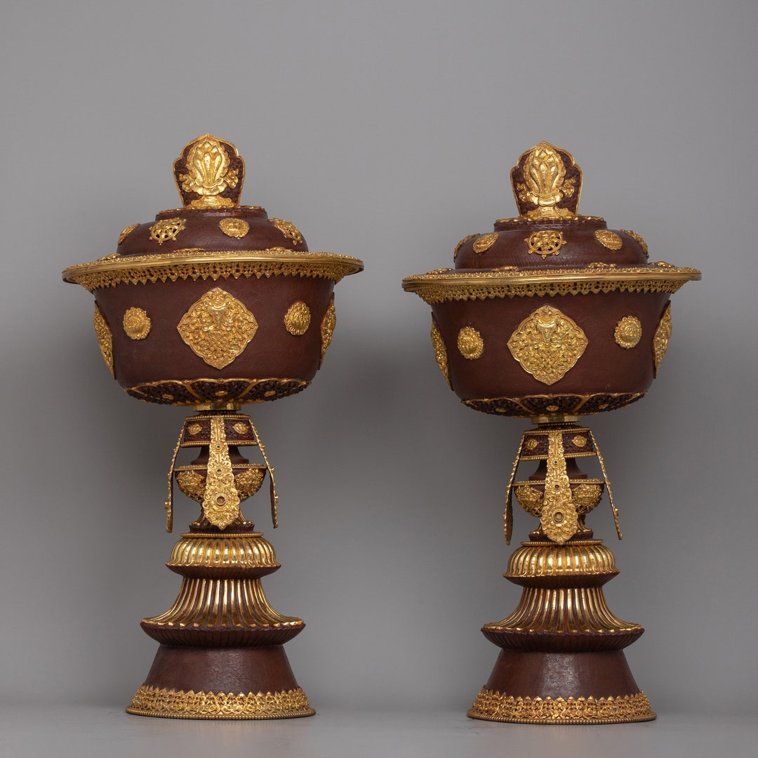 Handcrafted Tibetan Butter Lamp | Ceremonial Light Offering Items | Oil ...