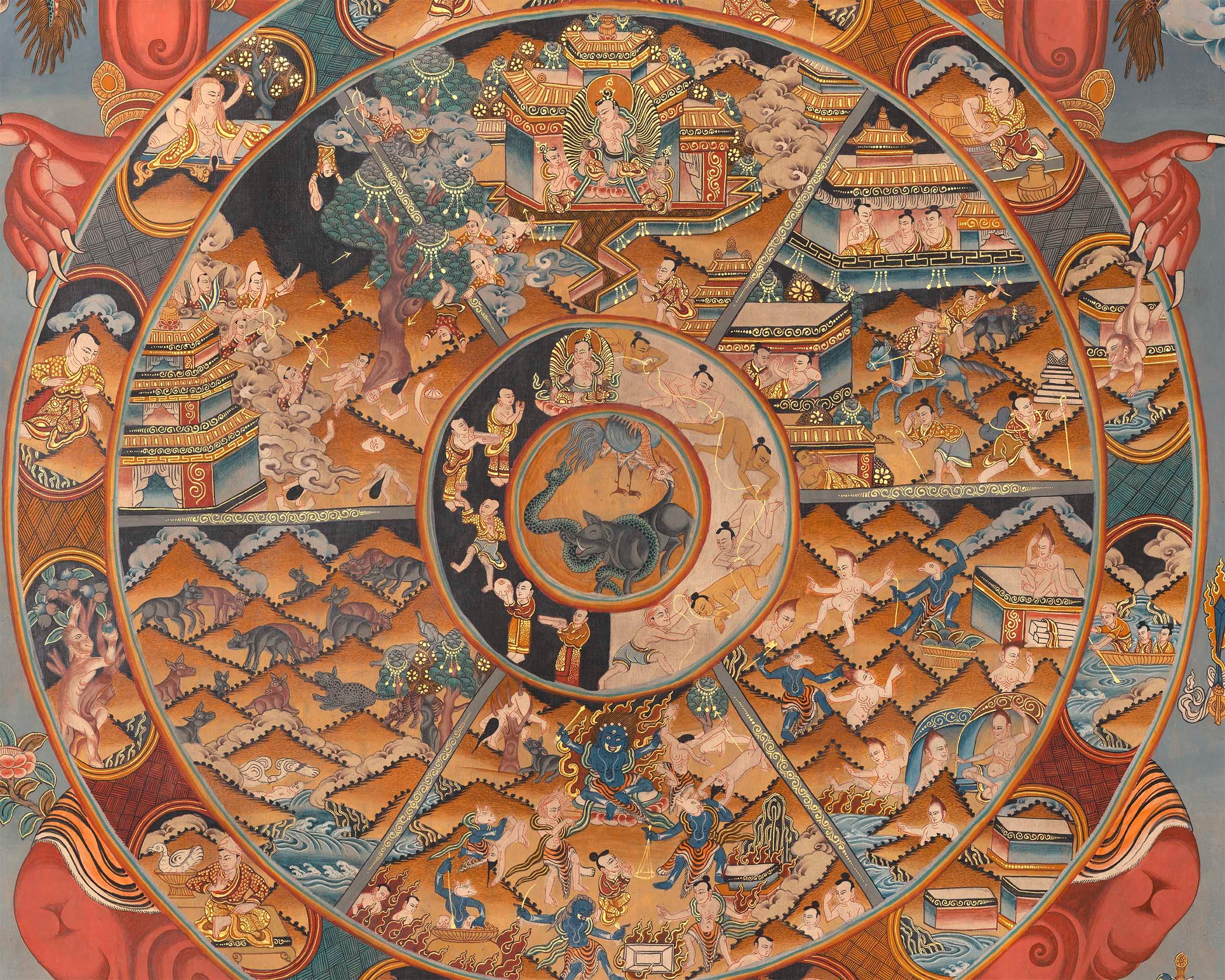 Bhavachakra Samsara Thangka Wheel of Life Original - Etsy