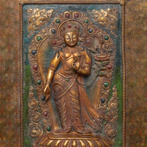 Manjushri Carved Hand Made Metal Thanka | Buddhist Art | Religious ...