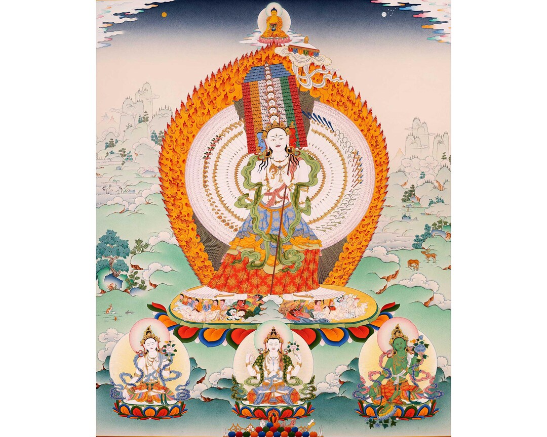Sitatapatra, Bodhisattva Dukkar With Buddha, Green Tara, White Tara ...