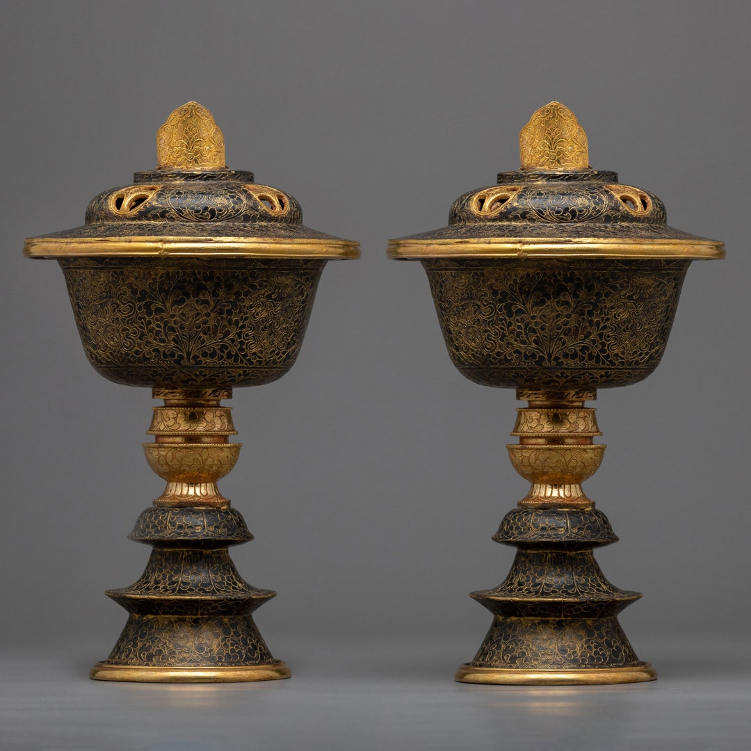 Elegant Buddhist Butter Lamp Set - Symbolizing Light & Wisdom for Your ...