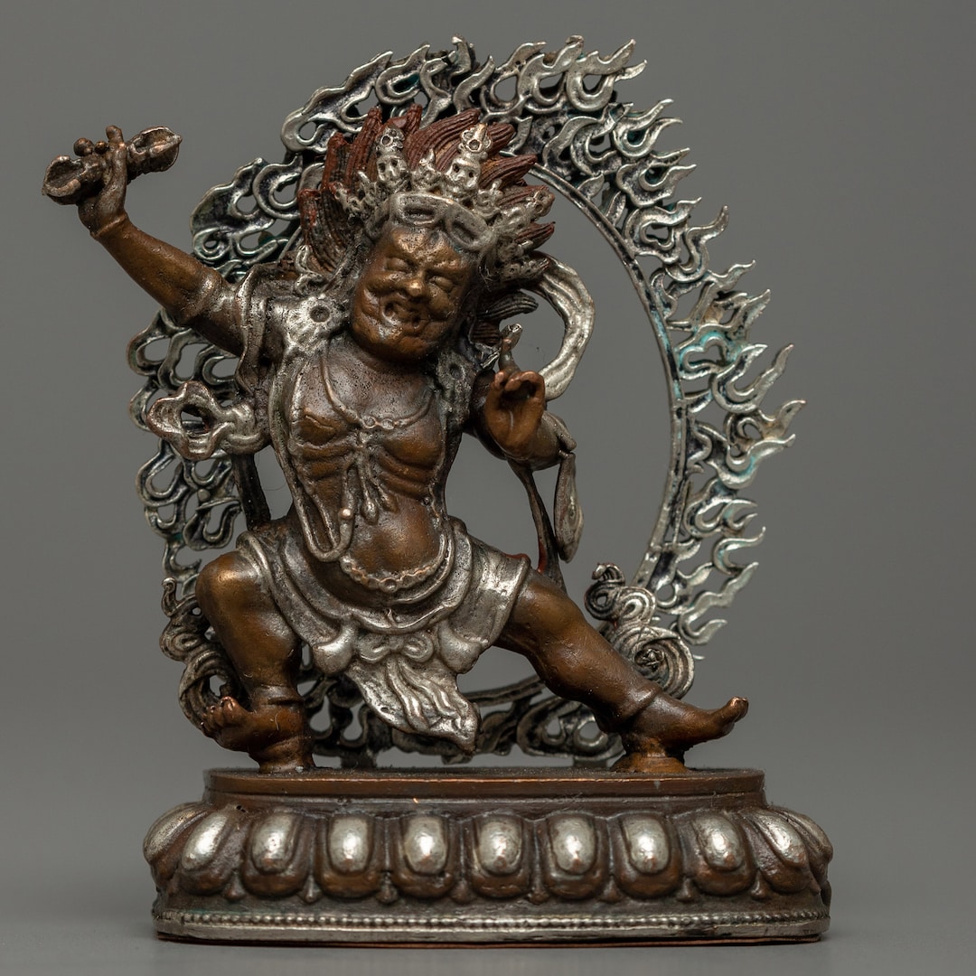 Om Vajrapani Hum Wrathful Tibetan Deity Chhana Dorje Statue Embodiment ...