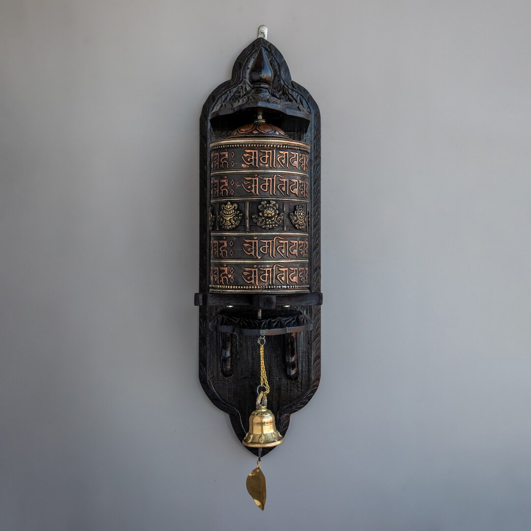 Handmade Buddhist Prayer Wheel With Enchanting Bell Purification Tool ...