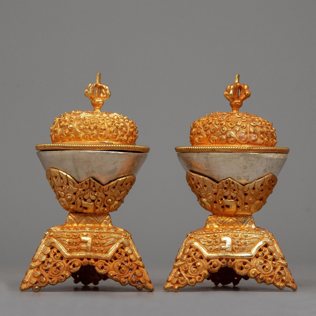 Buddhist Kapala Skull Set | Tibetan Skull Cup | Handmade Kapala Smudge ...