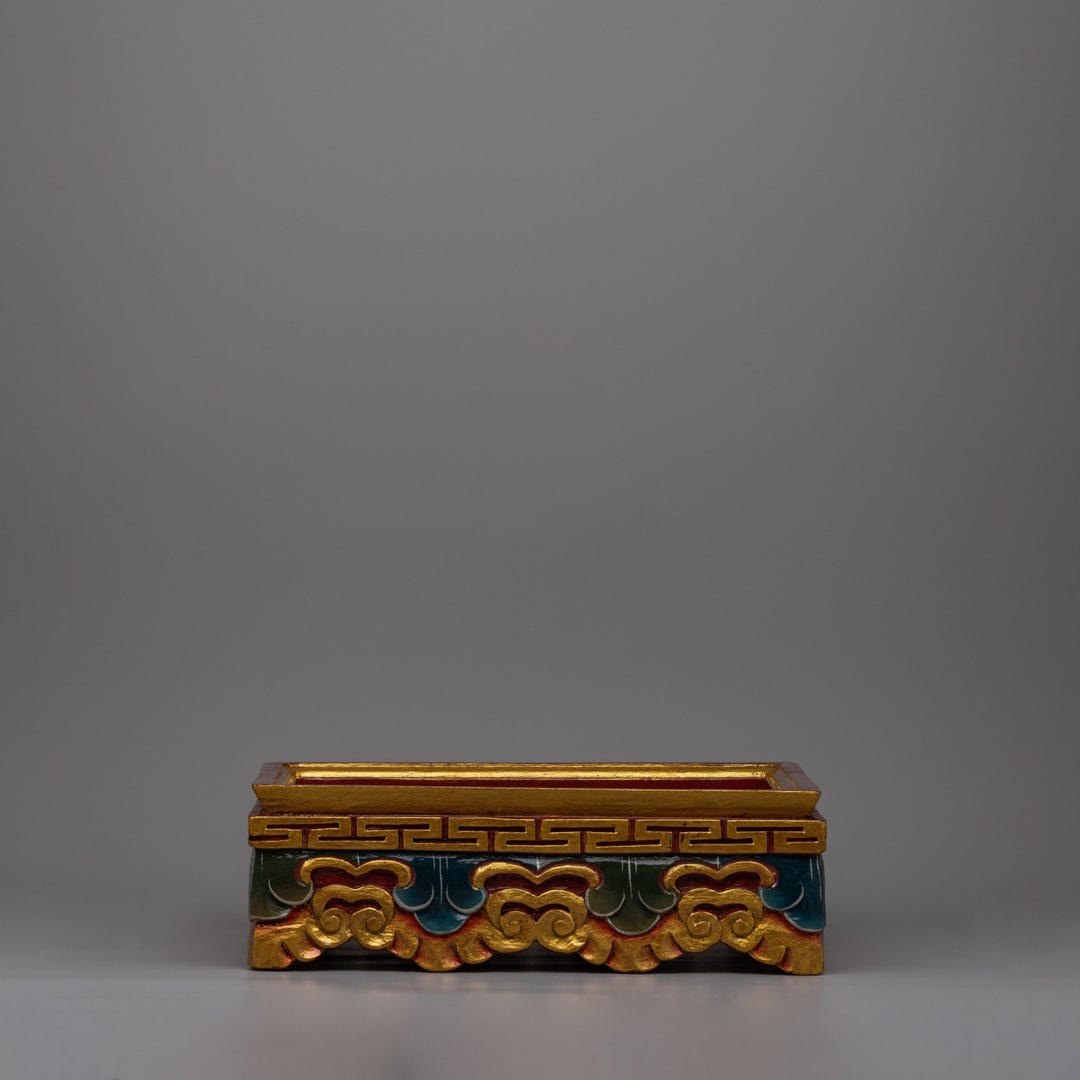 Tibetan Wooden Offering Tray | Himalayan Spiritual Buddhist Altar Decor ...