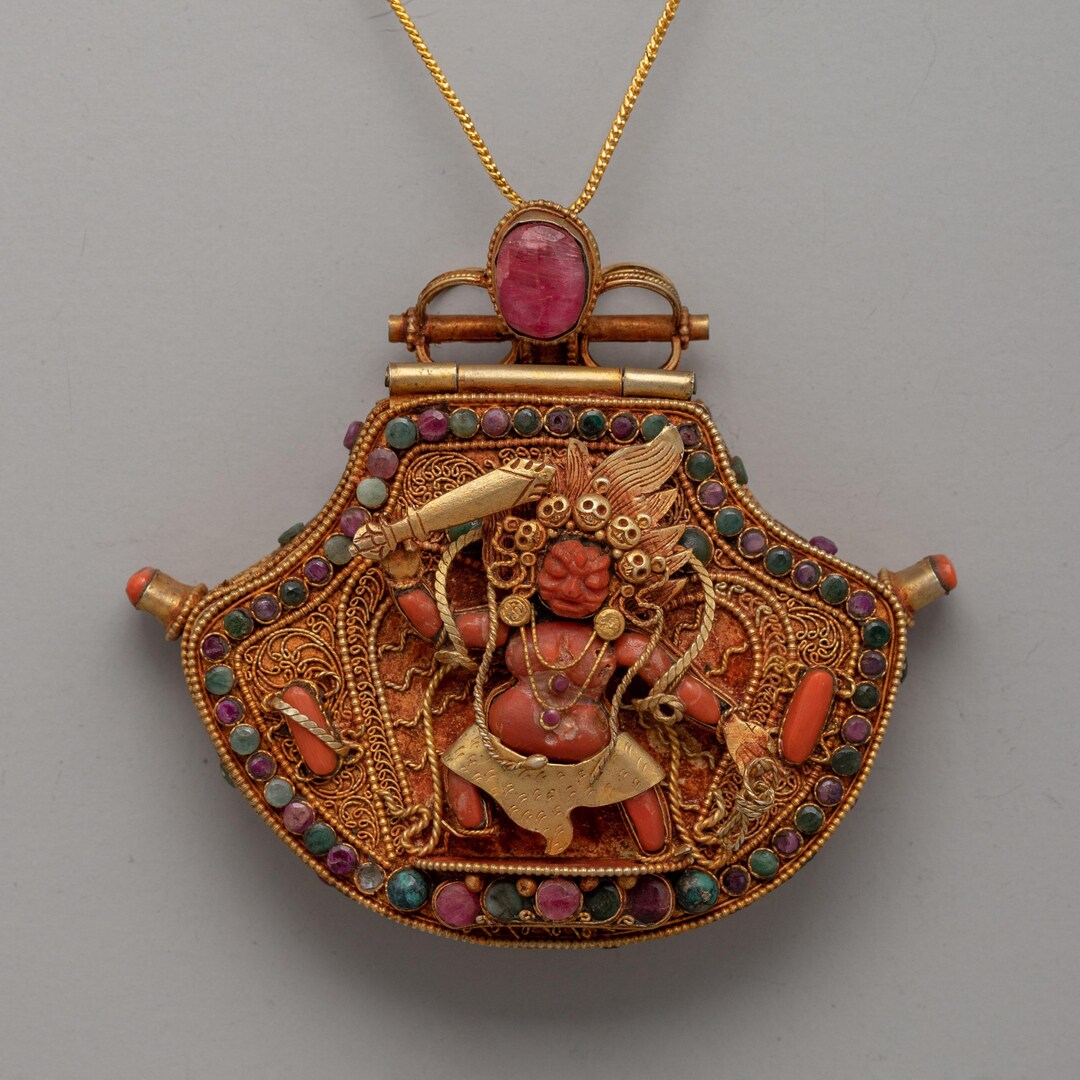 Tibetan Wrathful Deity Locket | Sacred Symbol of Protection and ...