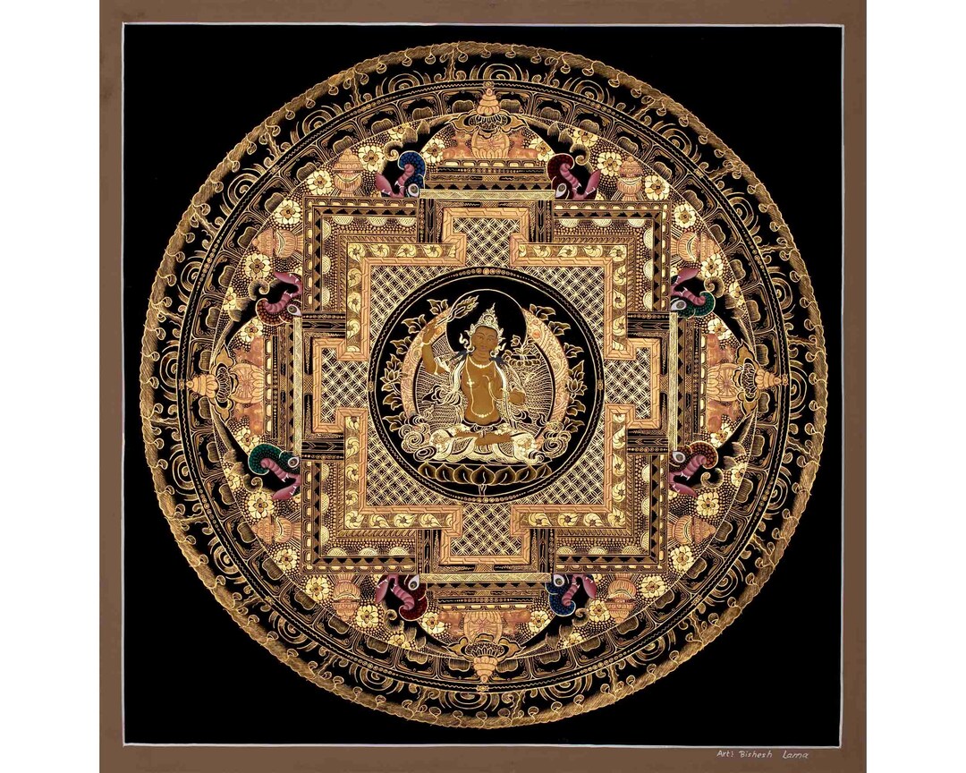 Manjushri Mandala Thangka Painting Boddhisattva of Wisdom & Compassion ...