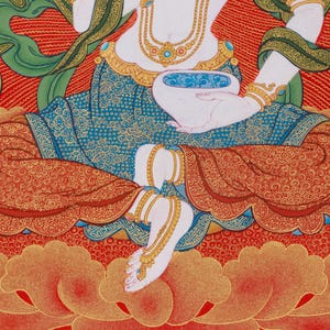 Beautiful Yeshe Tsogyal Thangka in 24K Gold, Uniquely Depicted Sacred ...