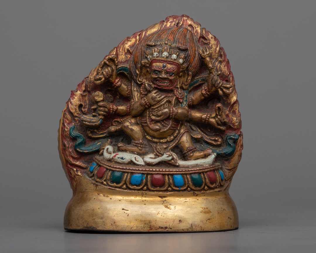 6 Armed Mahakala Statue Handmade Buddhist Wrathful Deity Originally ...