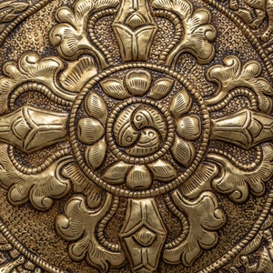 Tibetan Buddhist Vishwa Vajra Wall Hanging | Handbeaten With Buddhist ...