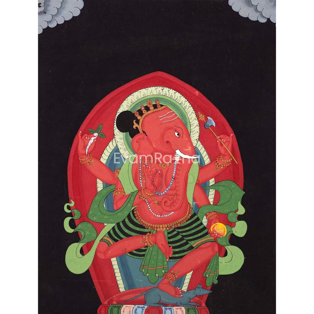 Ganesh Vintage Thangka | Original Handpainted Art | Religoius ...