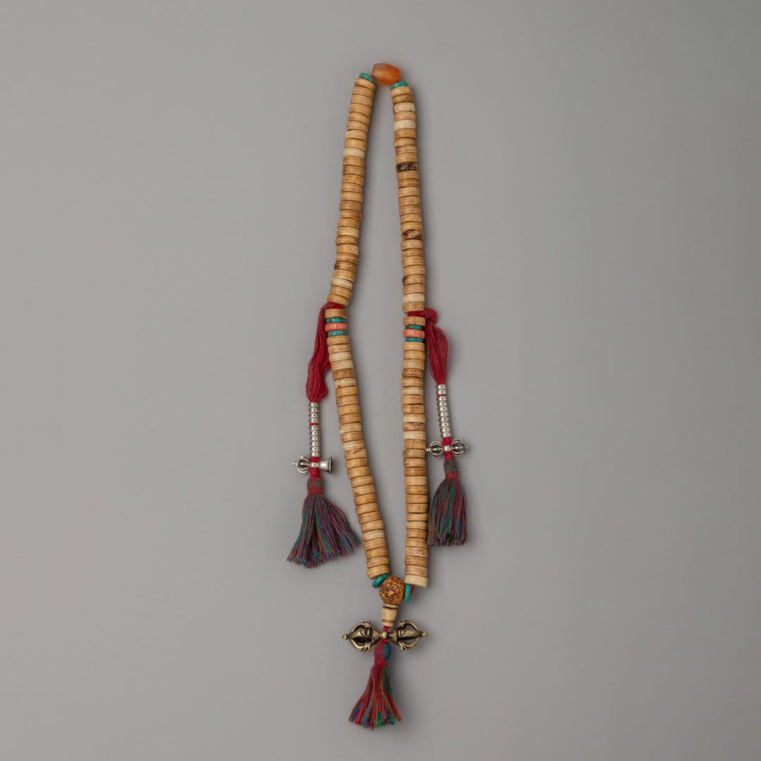 Ethically Sourced Yak Bone Mala | Handcrafted Tibetan Buddhist Prayer ...