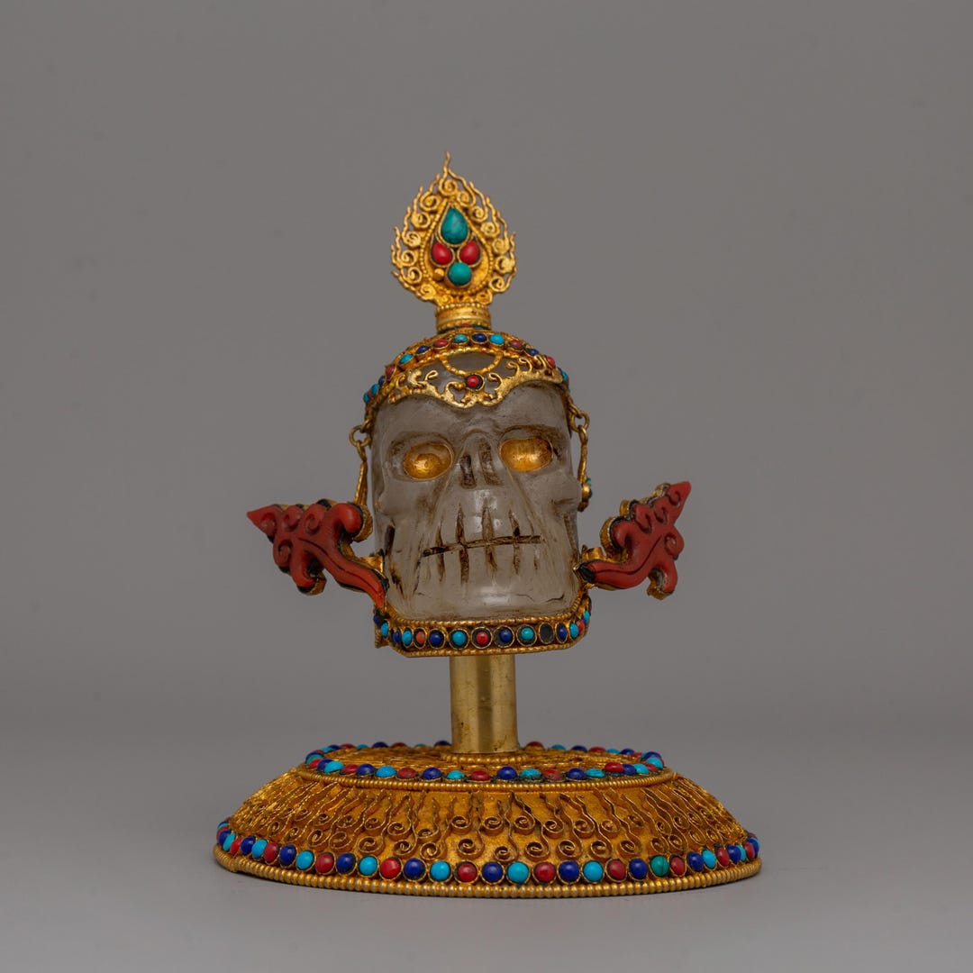 Handcrafted Traditional Tibetan Buddhist Skull Head | Symbolic Art ...