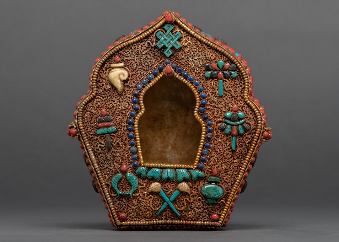 Tibetan Ghau Box Buddhist Prayer Box Buddhist Portable Shrine Ancient ...