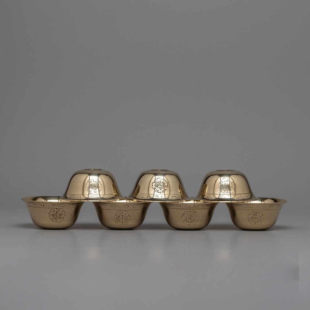 Buddhist Water Offering Bowls Set | Handcrafted Offering Bowls ...