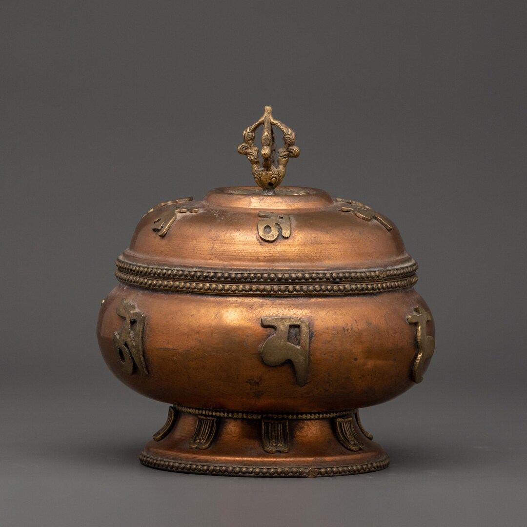 Traditional Religious Rice Pot | Brass Decor for Prayer and Offerings ...