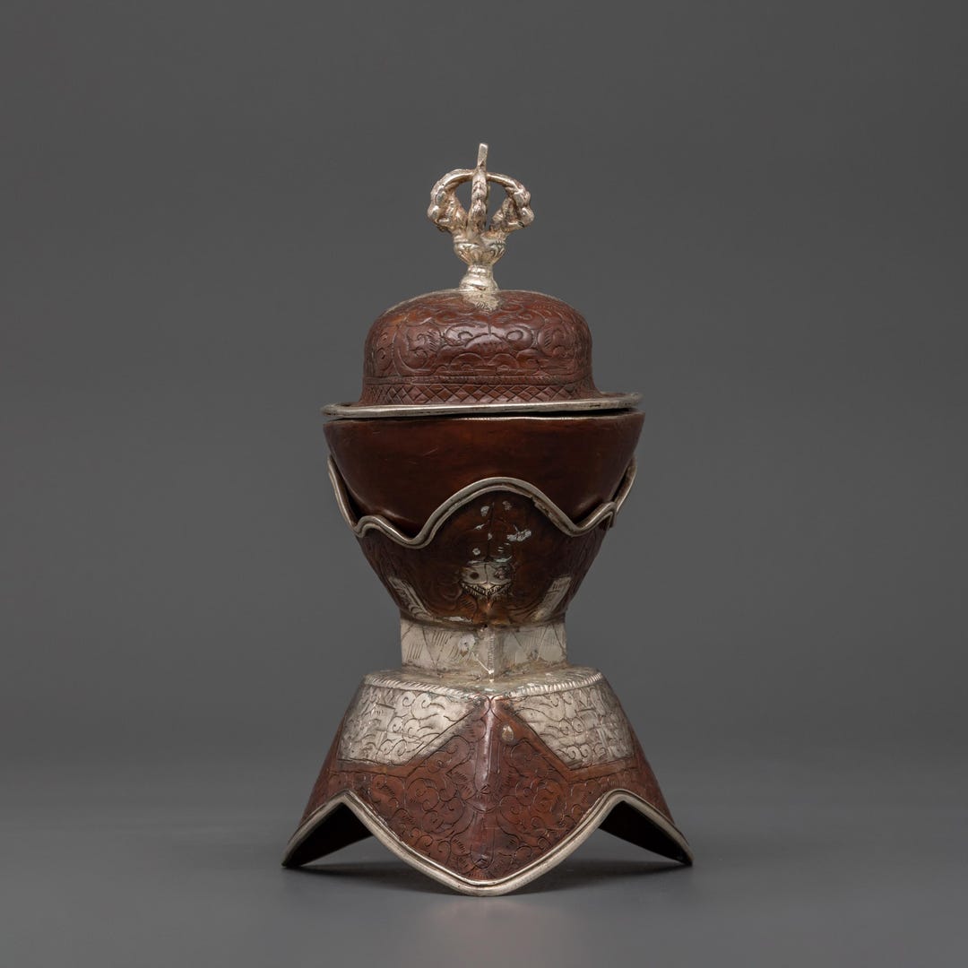Sacred Tibetan Kapala Ritual Cup | Handcrafted Oxidized Copper With ...