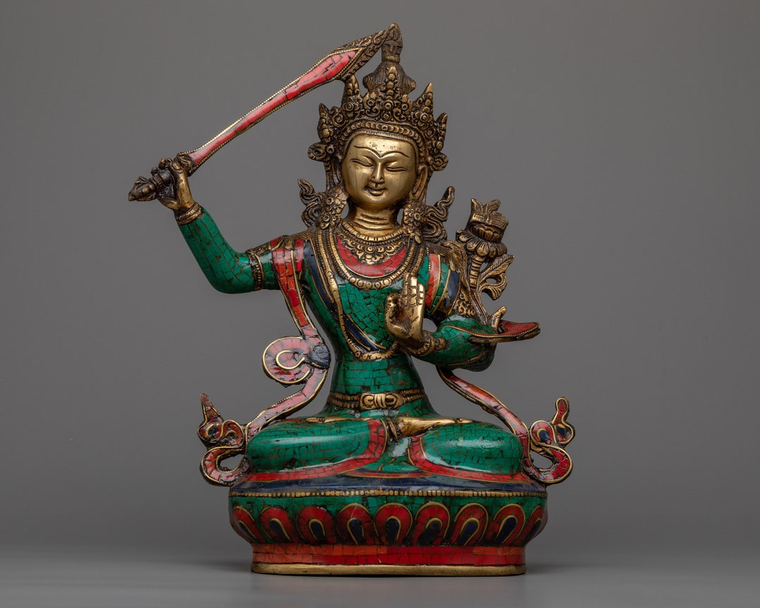 Mother Manjushri Holding Sword Statue Handcrafted Manjushri Statues for ...