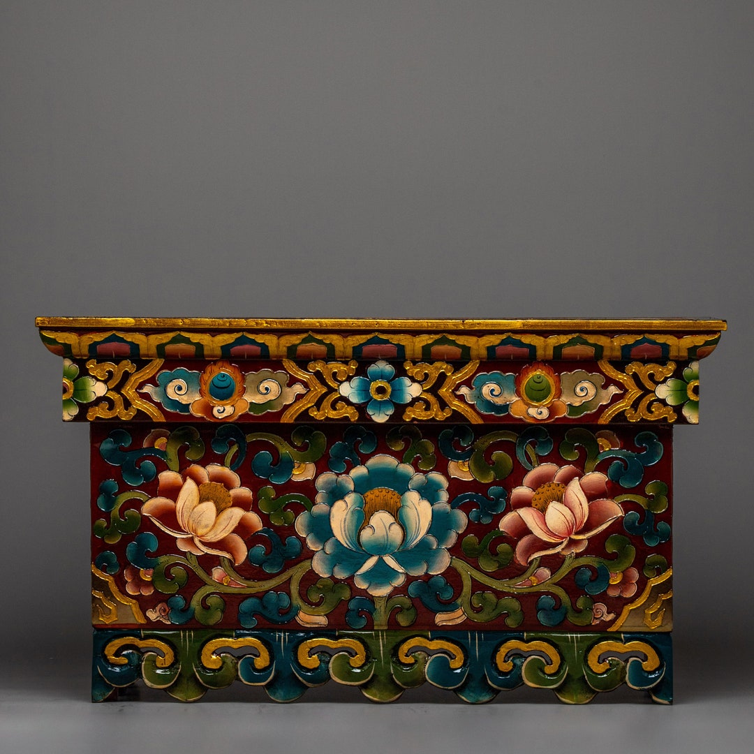 Tibetan Wood Folding Table | Authentic Tibetan Furniture | Traditional ...