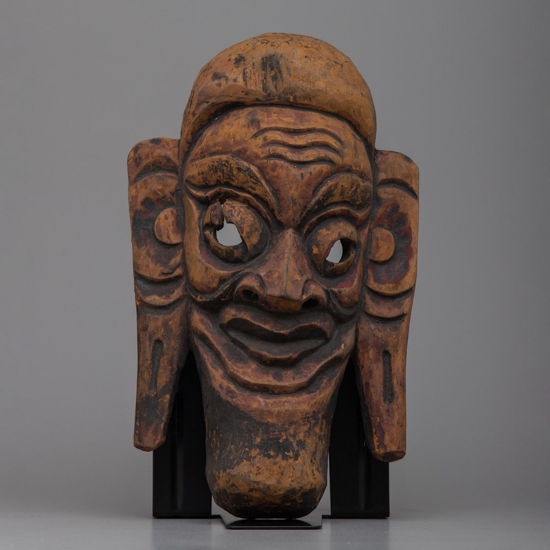 Vintage Buddhist Monk Face Mask for Antique Home Decor | Traditional ...