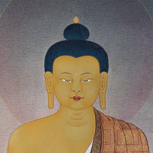 Buddha Shakyamuni and the Two Disciple Thangka | High Quality Canvas ...