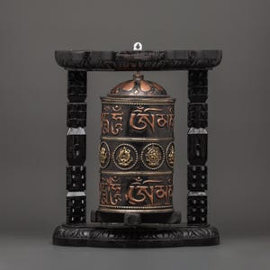 Traditional Prayer Wheel Craft | Handcrafted Tibetan Spinner in Wood ...