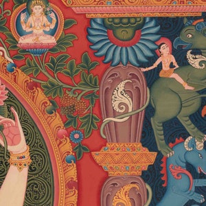Thousand-fold Blessings Thangka Print: Chenresig's Infinite Heart of ...