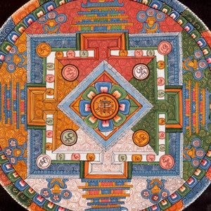 Kalachakra Mantra Symbol Original Hand Painted Fine Quality Wheel of ...