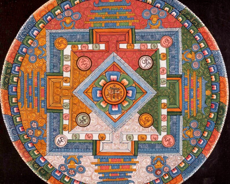 Kalachakra Mantra Symbol Original Hand Painted Fine Quality - Etsy