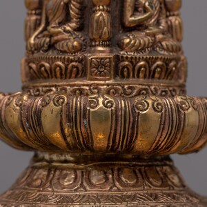 Tibetan Copper Stupa for Altar | Handcraft Buddhist Shrine | Religious ...