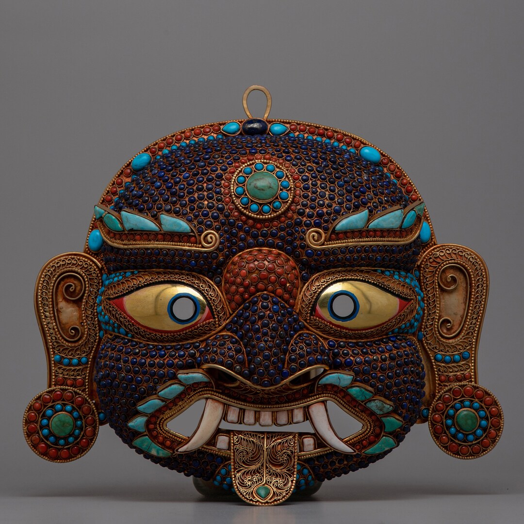 Tibetan Handmade Copper Lakhe Demon Mask(not Wearable) | Ritual ...