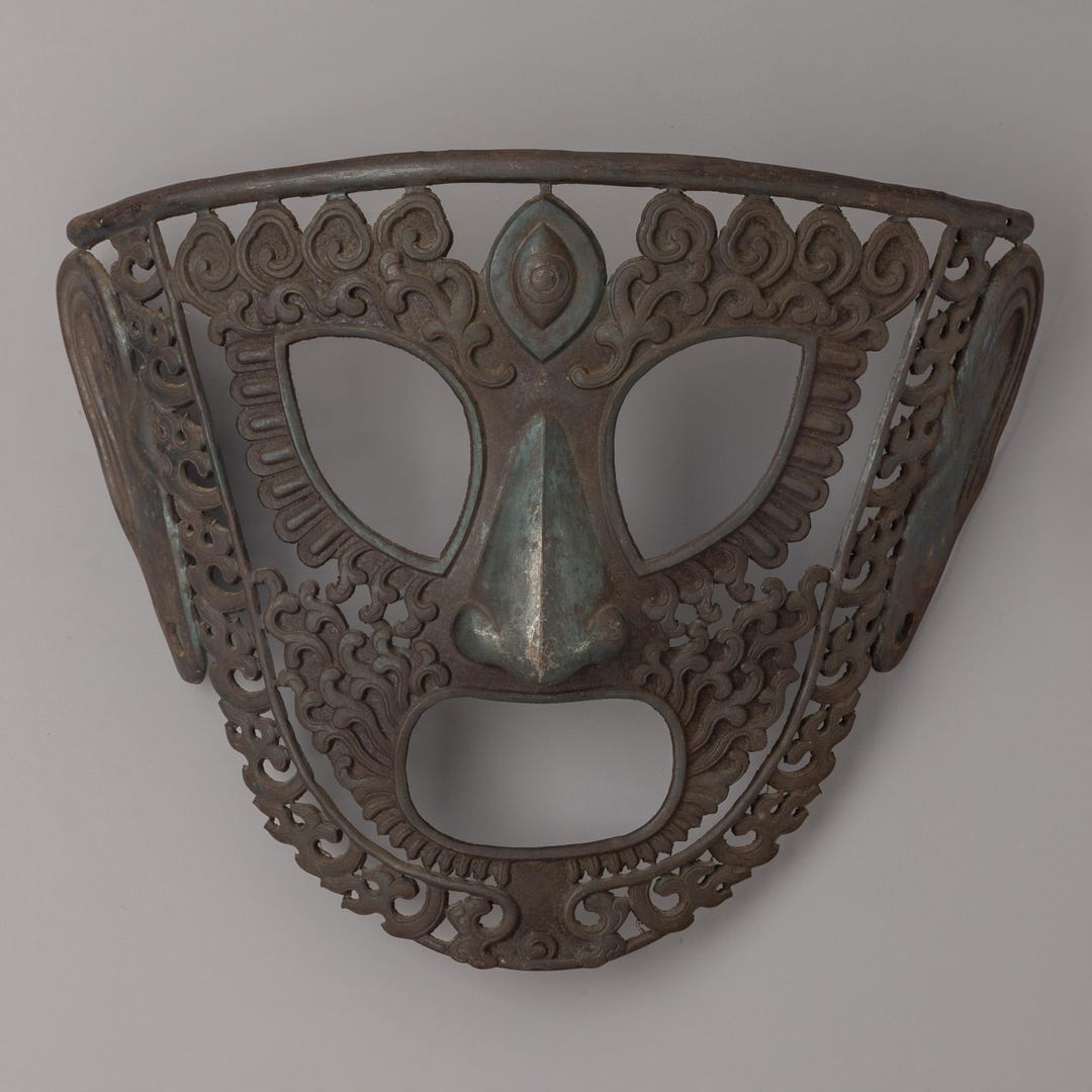Handcrafted Tibetan Buddhist Iron Mask Vintage Tibetan Ritual Mask ...
