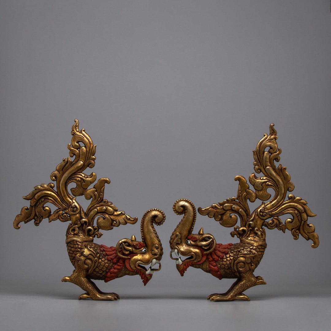 Mythical Dragon Statue Set | Handcrafted Decorative Sculptures | Nepal ...