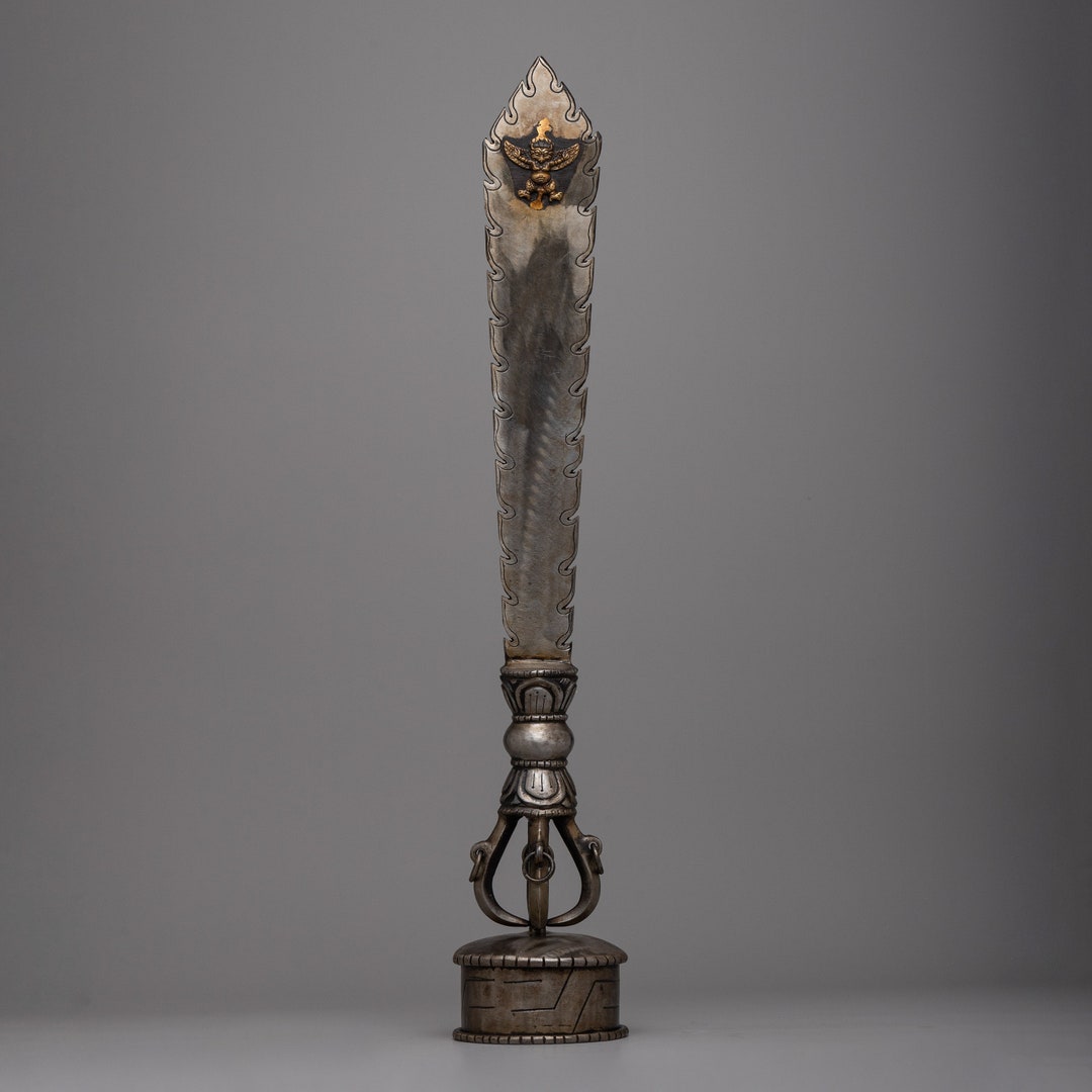 Buddhist Flaming Sword With Stand Dorje Handle Sword Tibetan Ritual ...