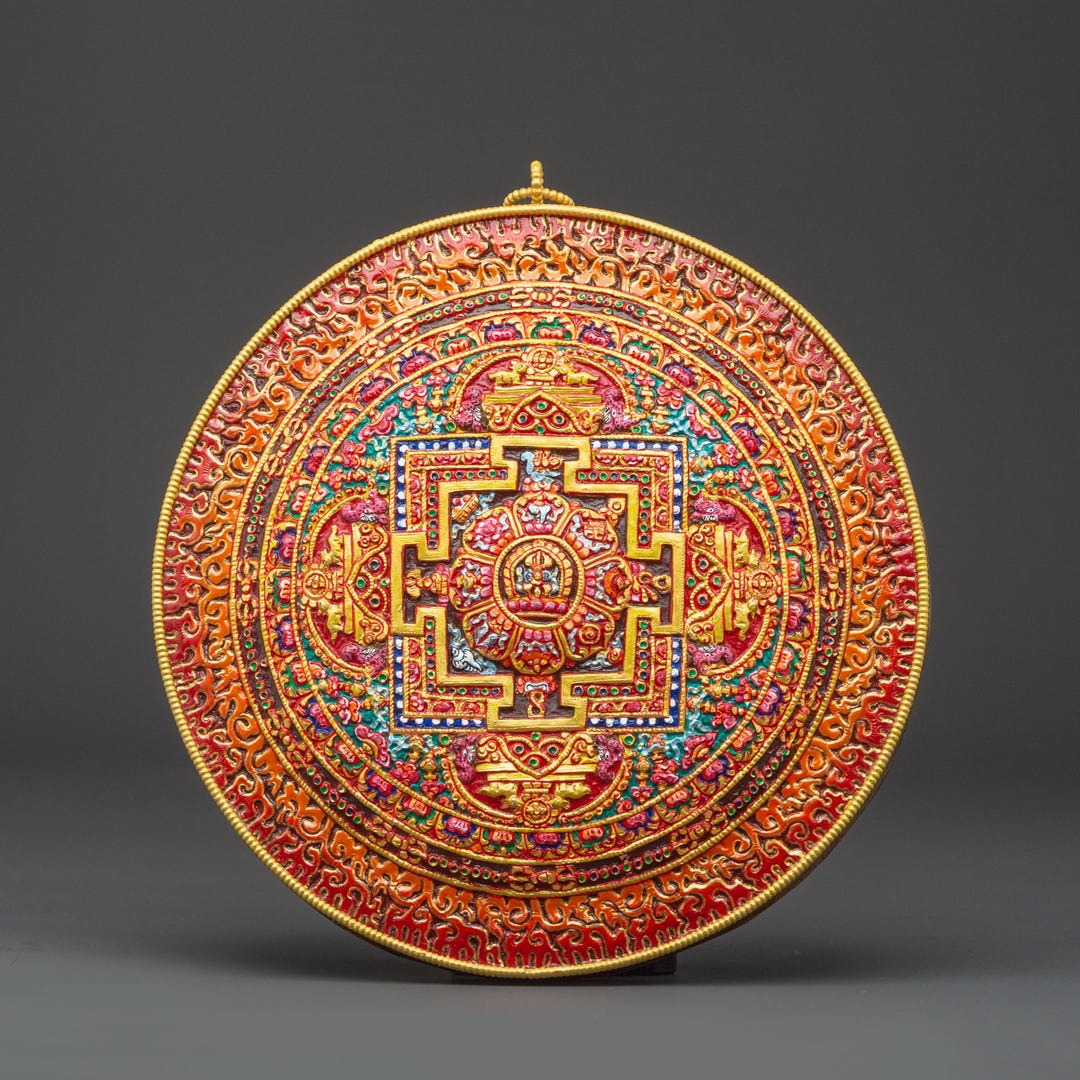 Spiritual Copper Mandala Wall Hanging | 22cm Handmade Boho Home Decor ...