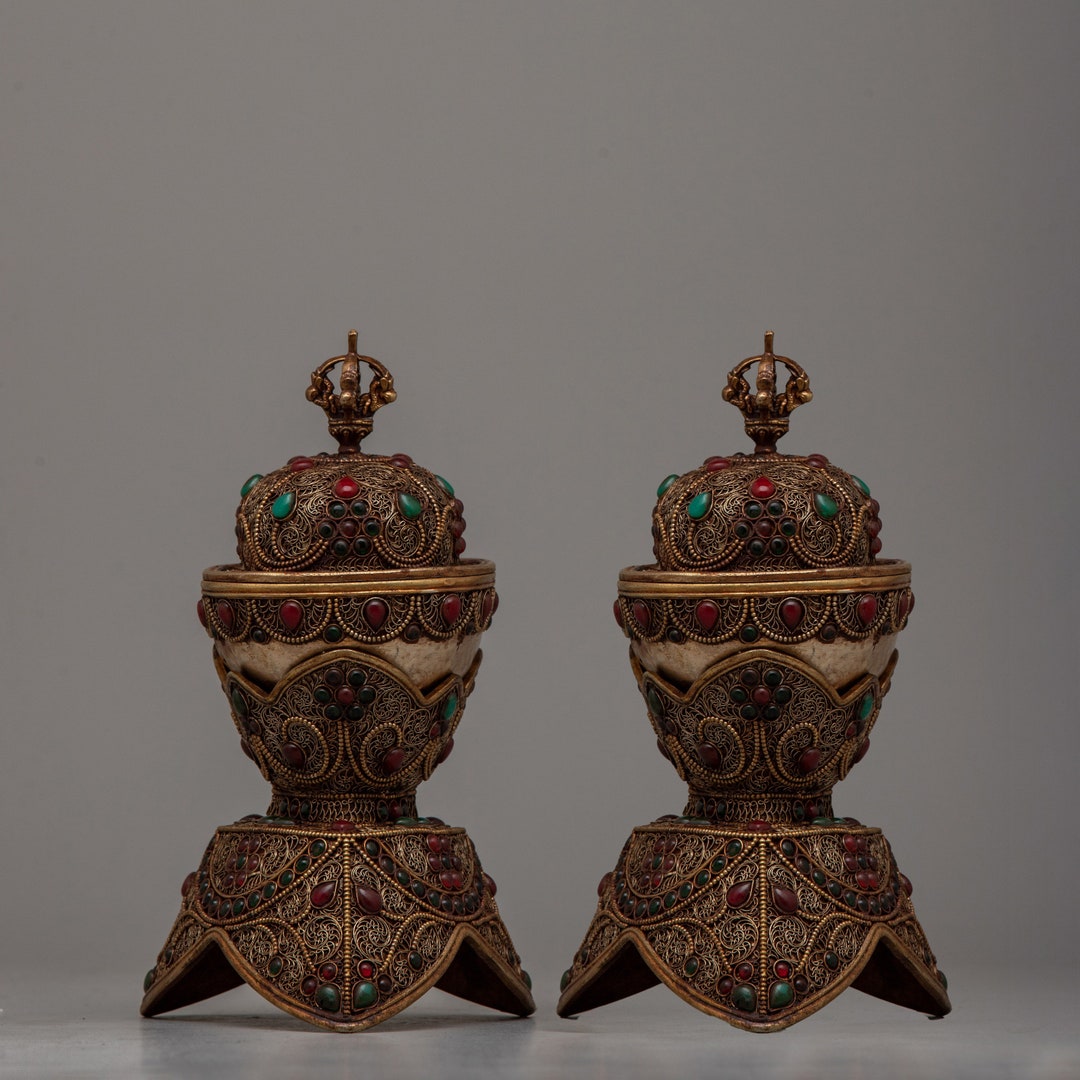 Buddhist Kapala Set | Tibetan Skull Cup | Kapala Skull | Kapala Smudge ...