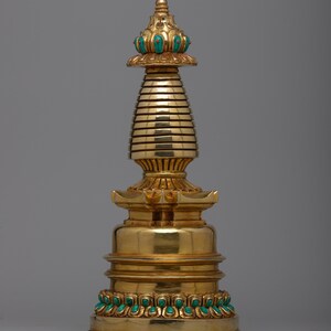 Handcrafted Tibetan Stupa | Buddhist Temple | Ritual Relic Shrine | 24K ...
